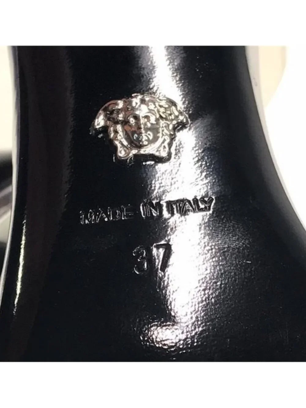 Versace | Shoes | New Authentic Versace Bowembellished Metallic Leather ...